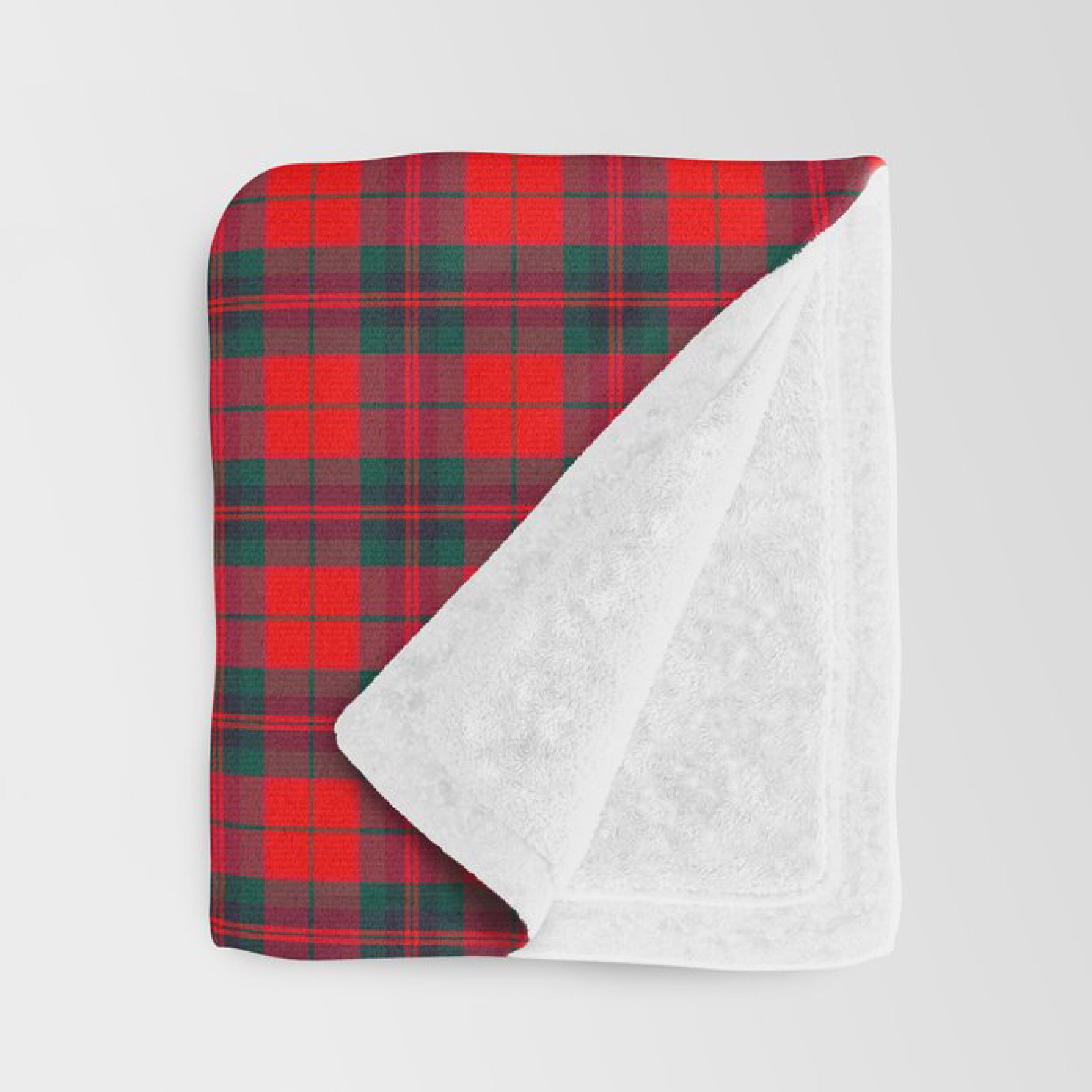 Scottish Red Tartan Sherpa Blanket | Fire Red Tartan Sherpa Throw ...