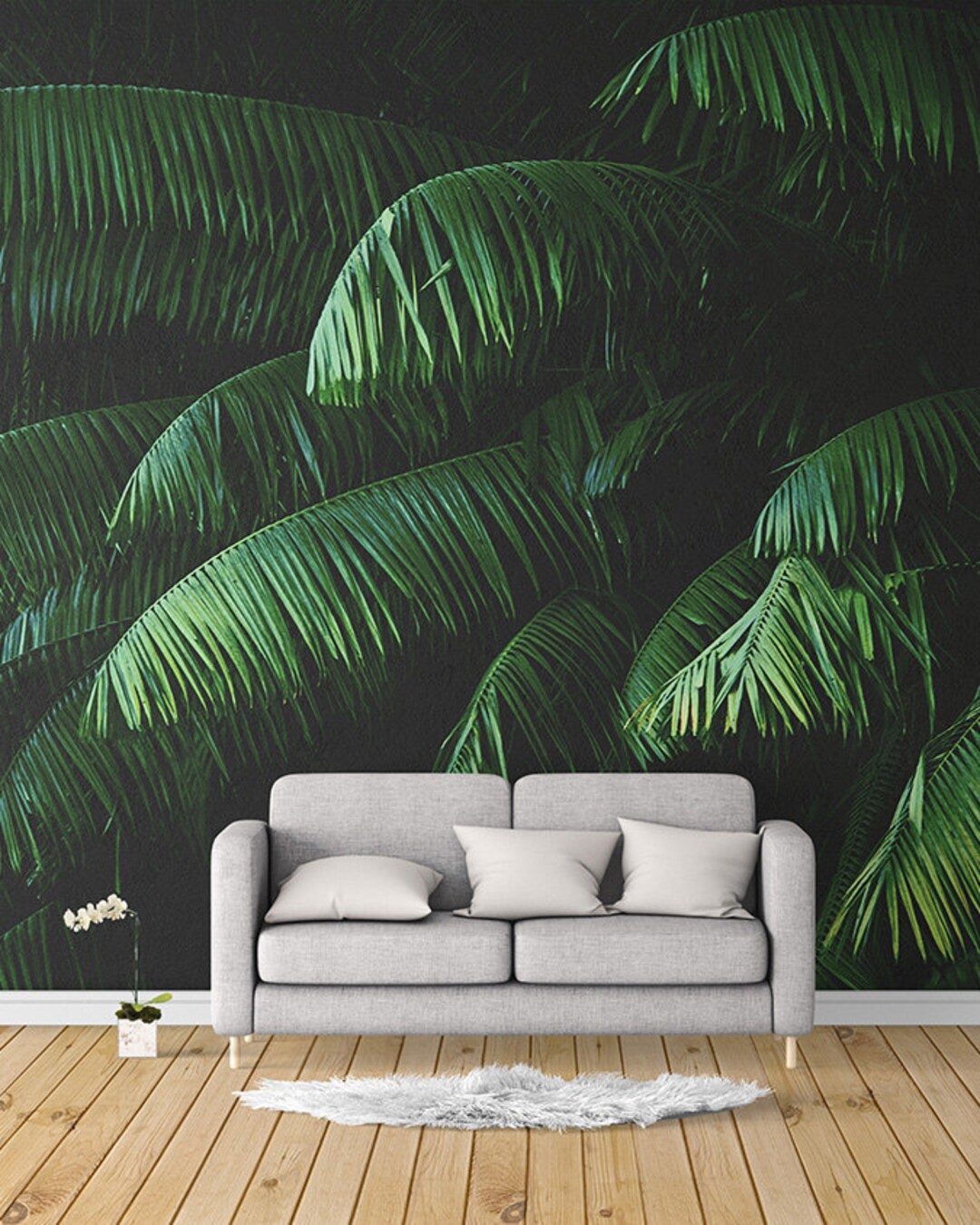 Palm Leaves Wall Mural,tropical Wall Mural,botanical Mural,peel and ...