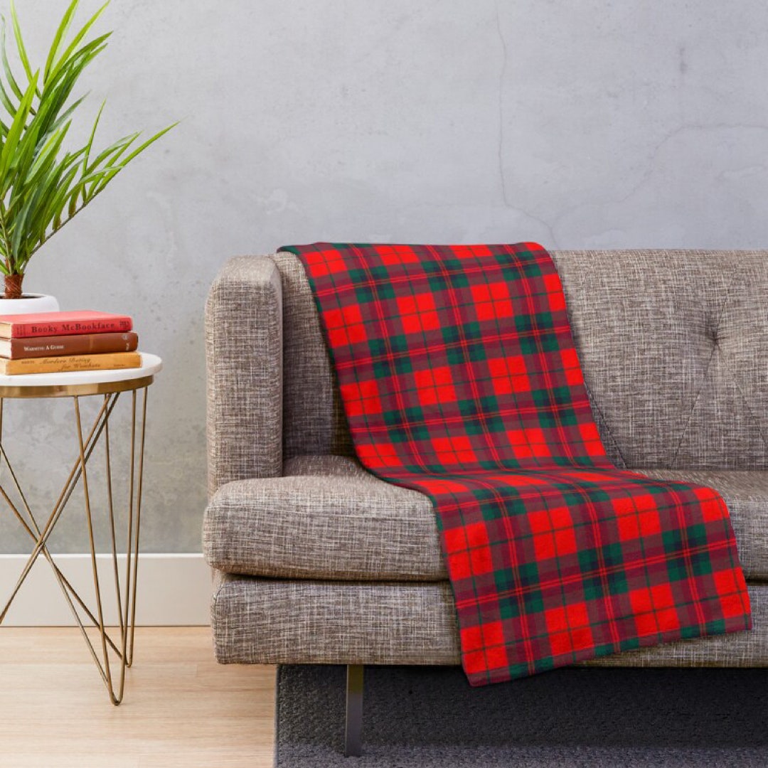 Scottish Red Tartan Sherpa Blanket | Fire Red Tartan Sherpa Throw ...