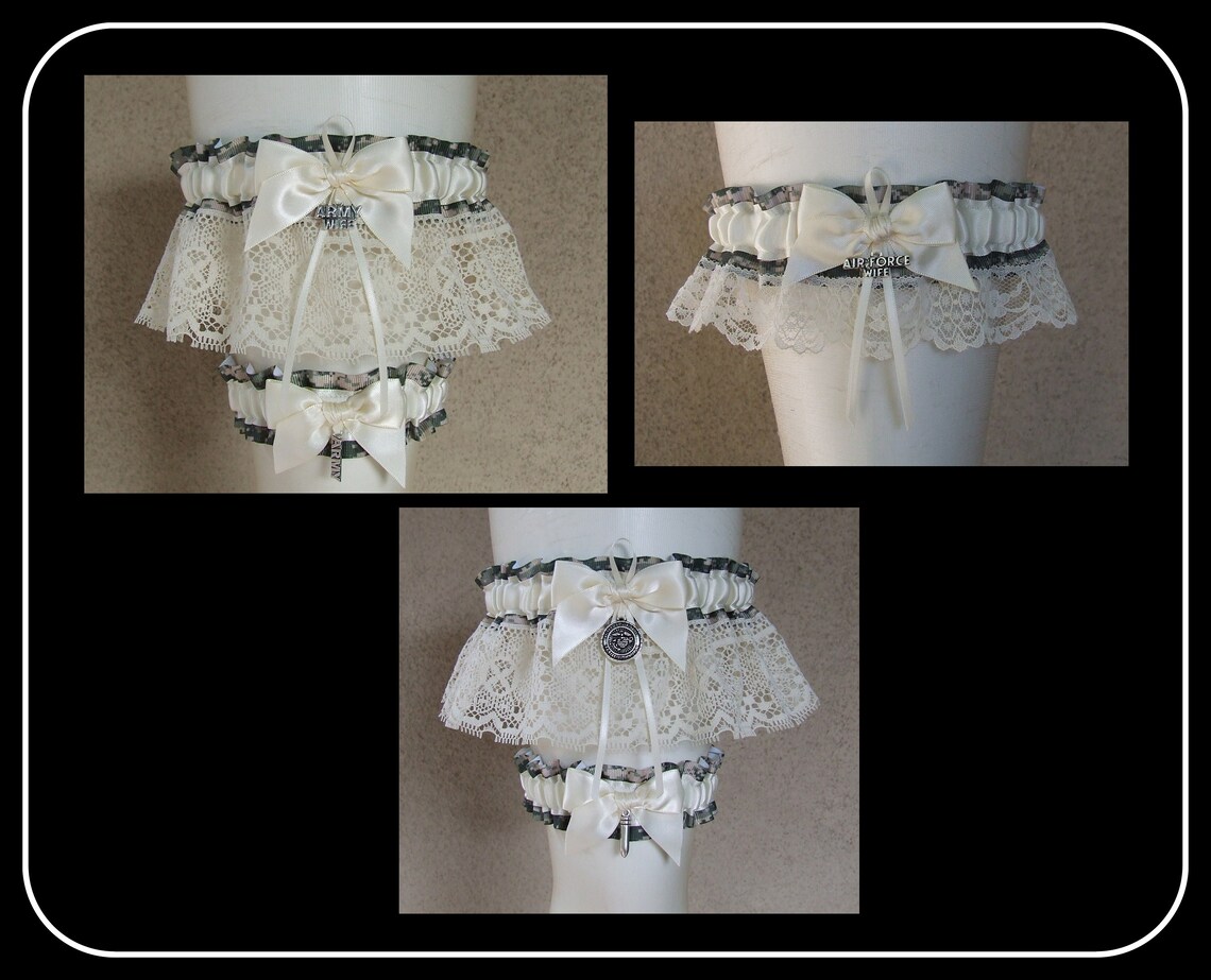 Military Camo Garter or Set Customized for Service Branch With - Etsy