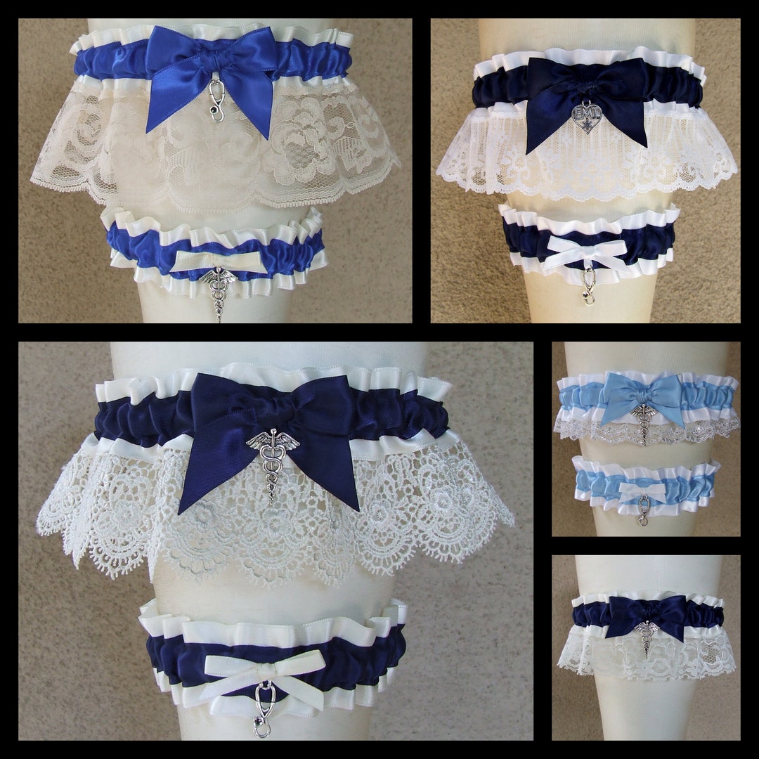 Medical Garter or Set You Choose Colors and Charms Wedding or Bridal ...