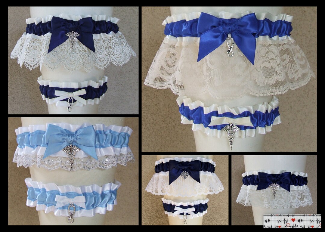 Medical Garter or Set You Choose Colors and Charms Wedding or - Etsy