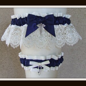 Medical Garter or Set You Choose Colors and Charms Wedding or Bridal ...