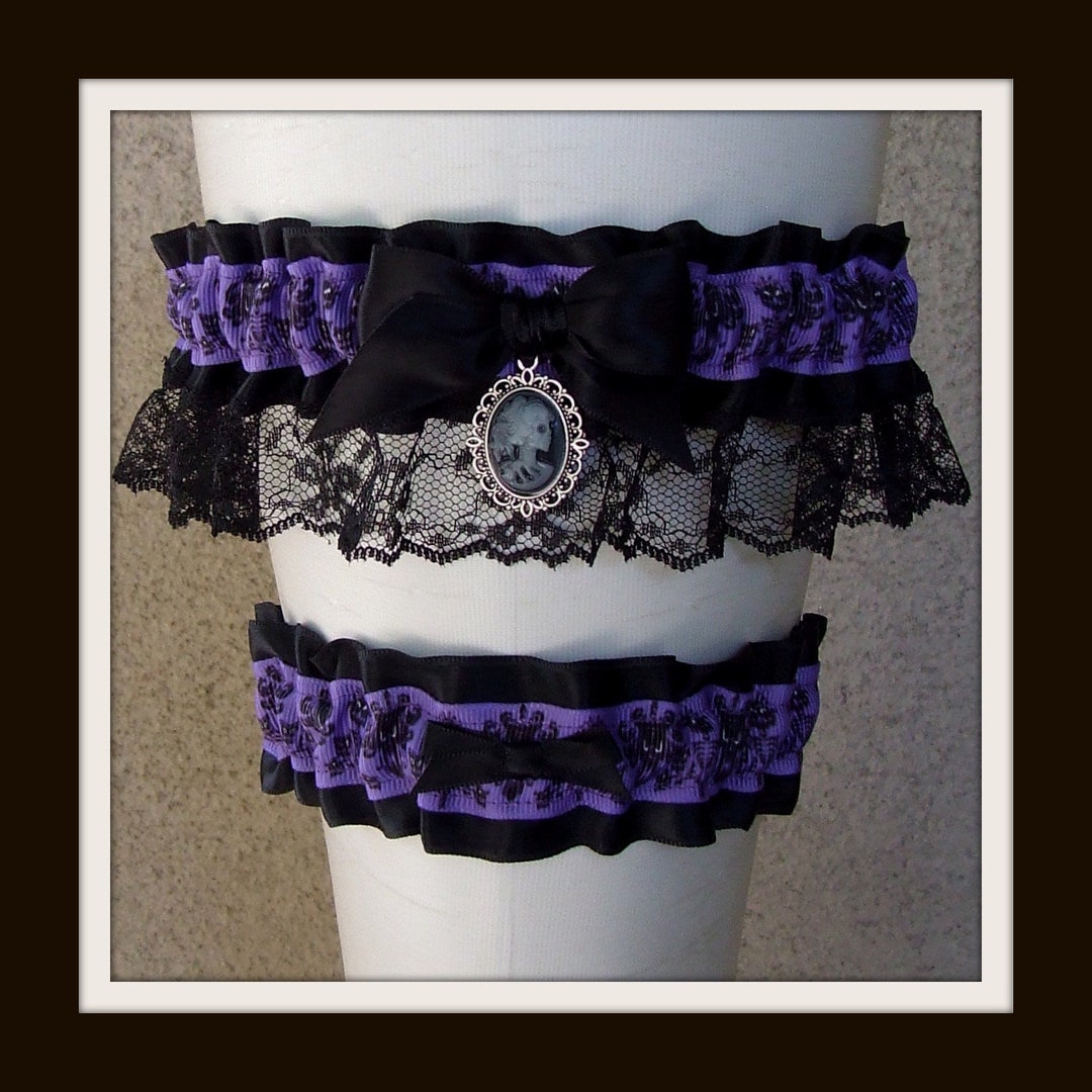 Haunted House Wedding Garter or Set / Gothic Mansion Halloween Wedding ...