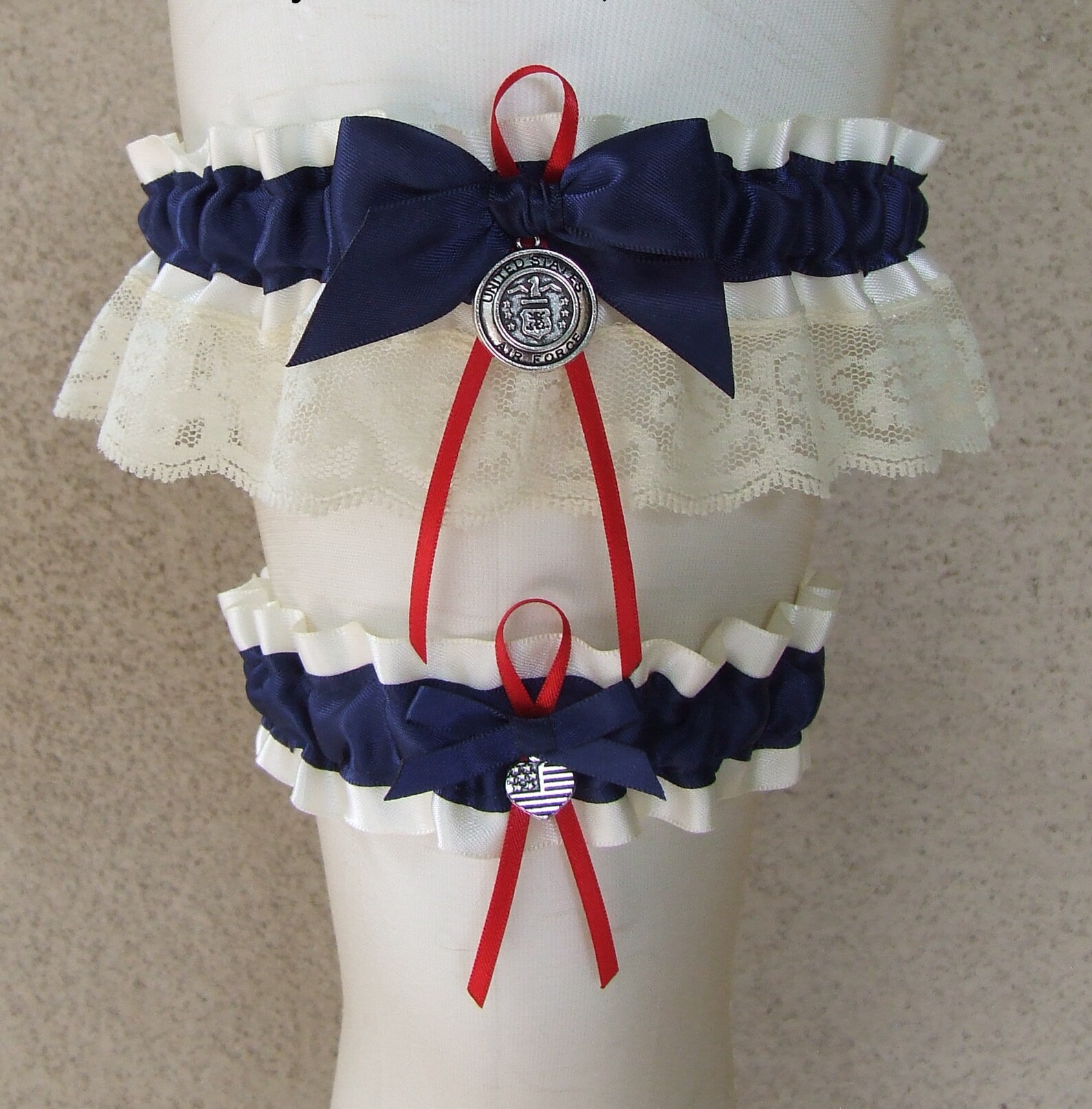 Custom Military Garter or Set With Your Choice of Ivory or - Etsy