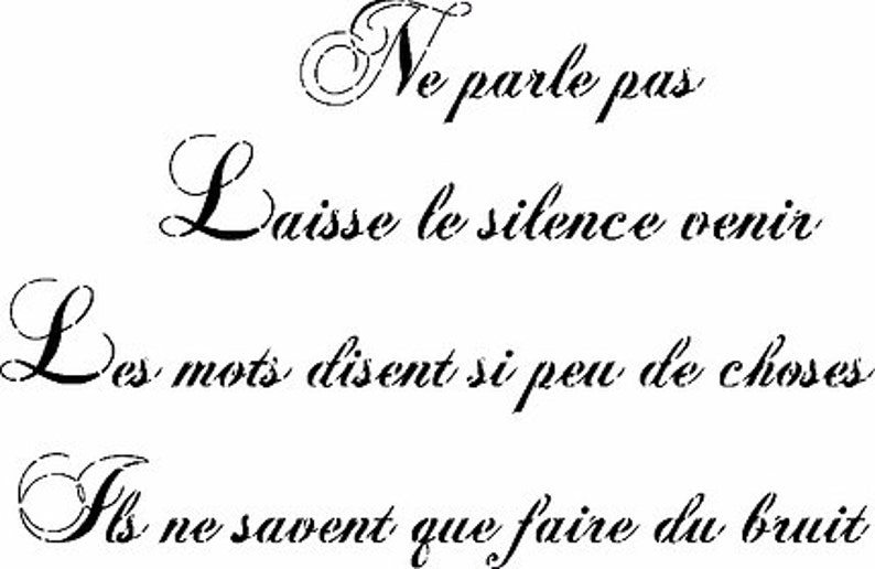 French Stencil "le Silence" - Etsy