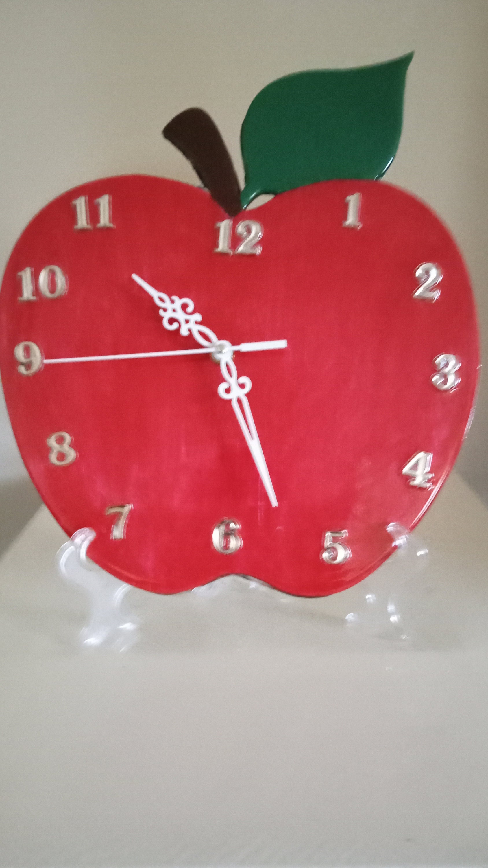 Red Apple Wall Clock - Etsy