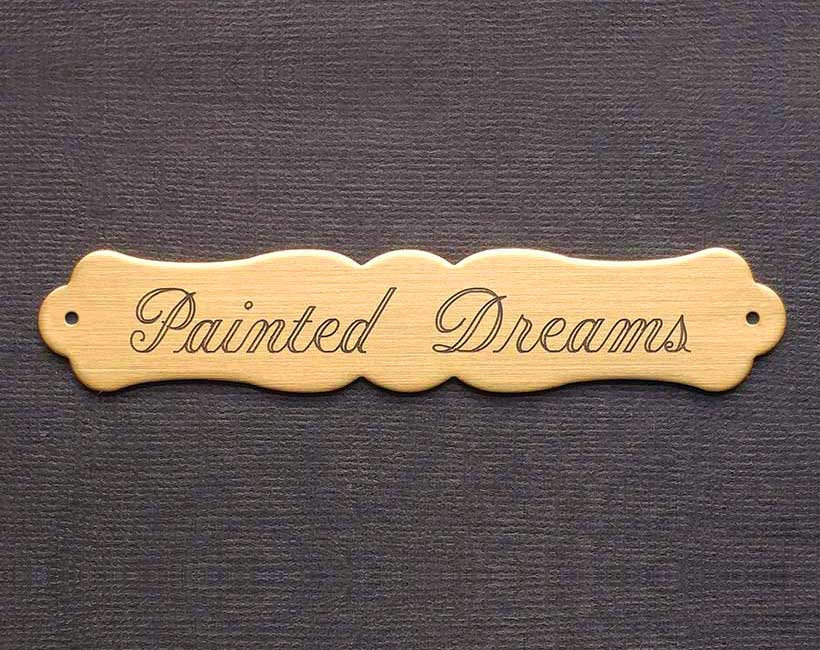 LARGE ORNATE Name PLATE Thick Fancy Solid Brass or Solid Nickel Silver ...