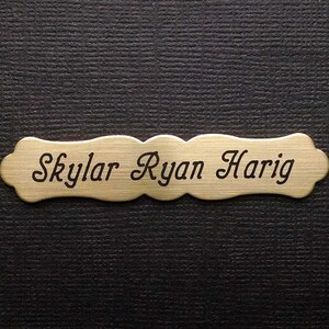 BIBLE NAME PLATE .032" Thickness Ornate Elegant Solid Brass Custom ...