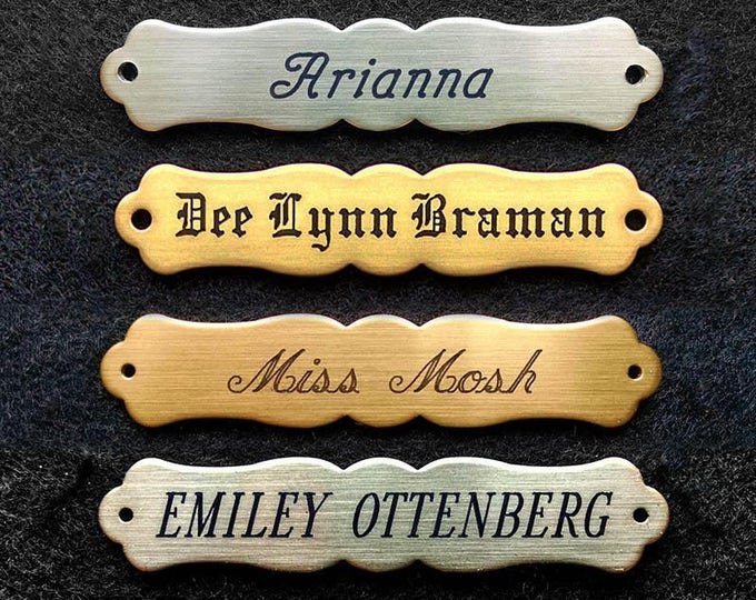Engraved Brushed Copper Plate Picture Frame Art Label Name Tag 4" X 1 ...