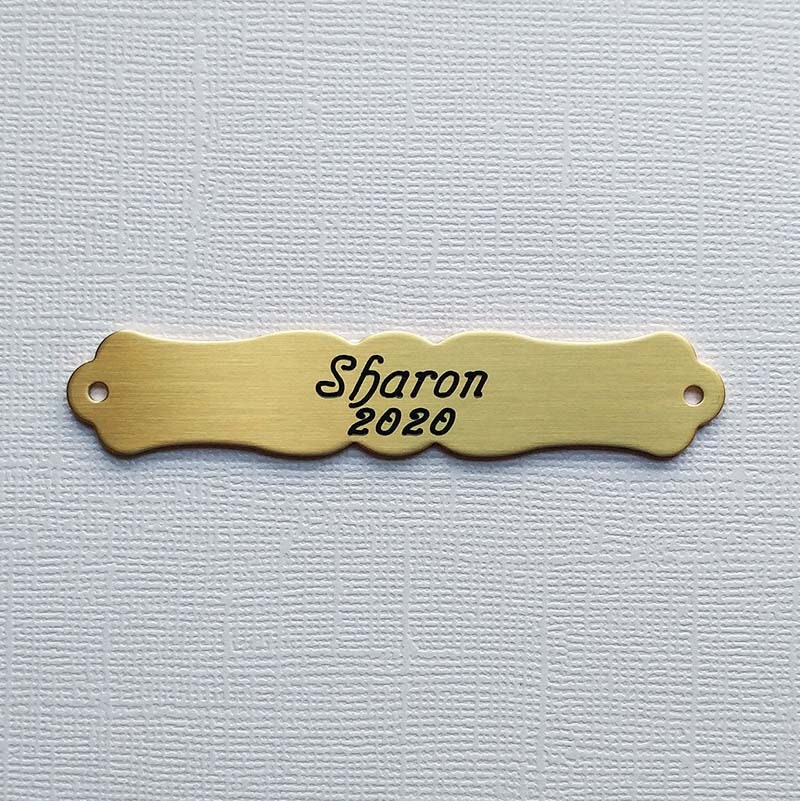 ORNATE NAME Plate MEDIUM Thick Fancy Solid Brass or Nickel Silver ...