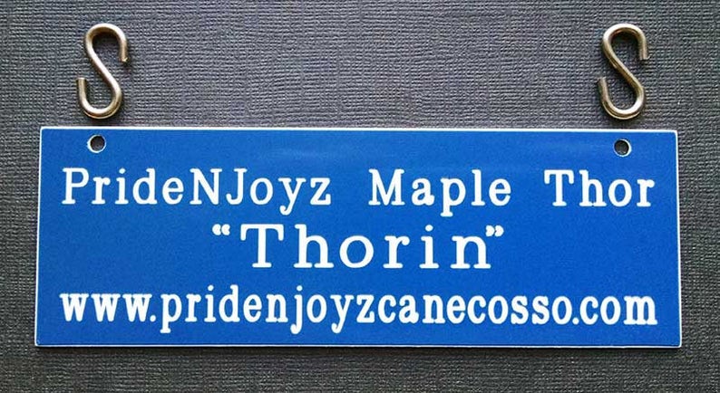 DOG CRATE SIGN 6" X 2" Show - Custom Engraved Durable Plastic Laminate ...