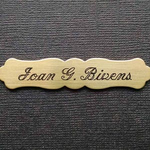BIBLE Naming PLATE SMALL Thick Ornate 2.5" X .5" X .050" Elegant Solid ...