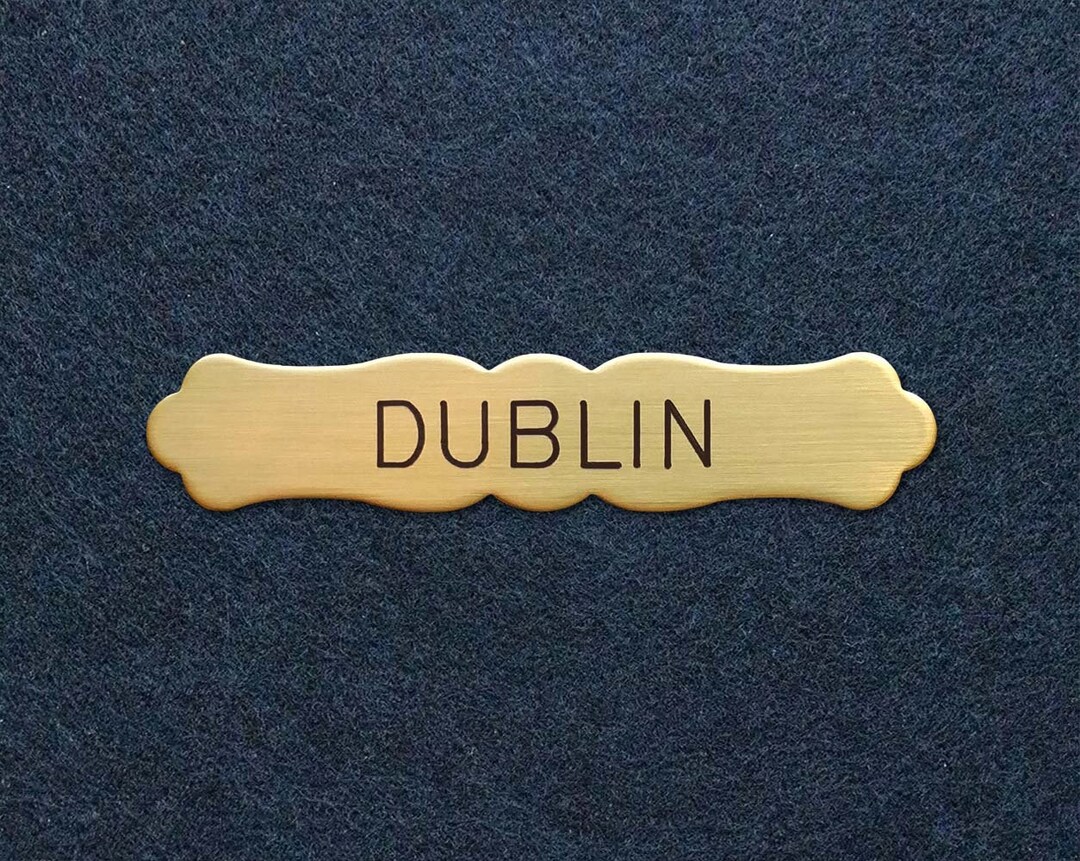 ORNATE NAME Plate MEDIUM Thick Fancy Solid Brass or Nickel Silver ...