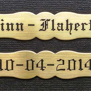 BIBLE NAME PLATE .032" Thickness Ornate Elegant Solid Brass Custom ...