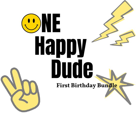 One Happy Dude Birthday Signage Bundle Etsy