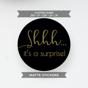 Shhh It's a Surprise! - Stickers - Boy or Girl - Baby Shower - Reveal ...