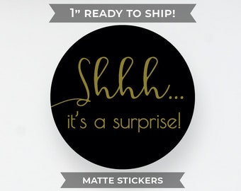 It's a Surprise Shhh Stickers Boy or Girl Baby | Etsy