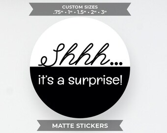 Shhh It's a surprise Stickers Boy or Girl Baby | Etsy