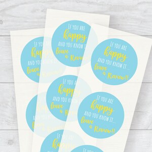 Review Stickers, Leave a Review Sticker, Happy Sticker, Seller Sticker ...