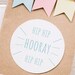 Hip Hip Hooray Sticker Happy Label Choose the Size and Color Package ...