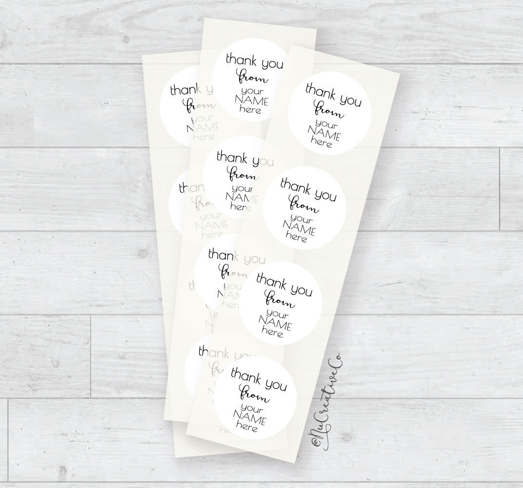 Thank You Stickers Thank You Personalized Thank You | Etsy