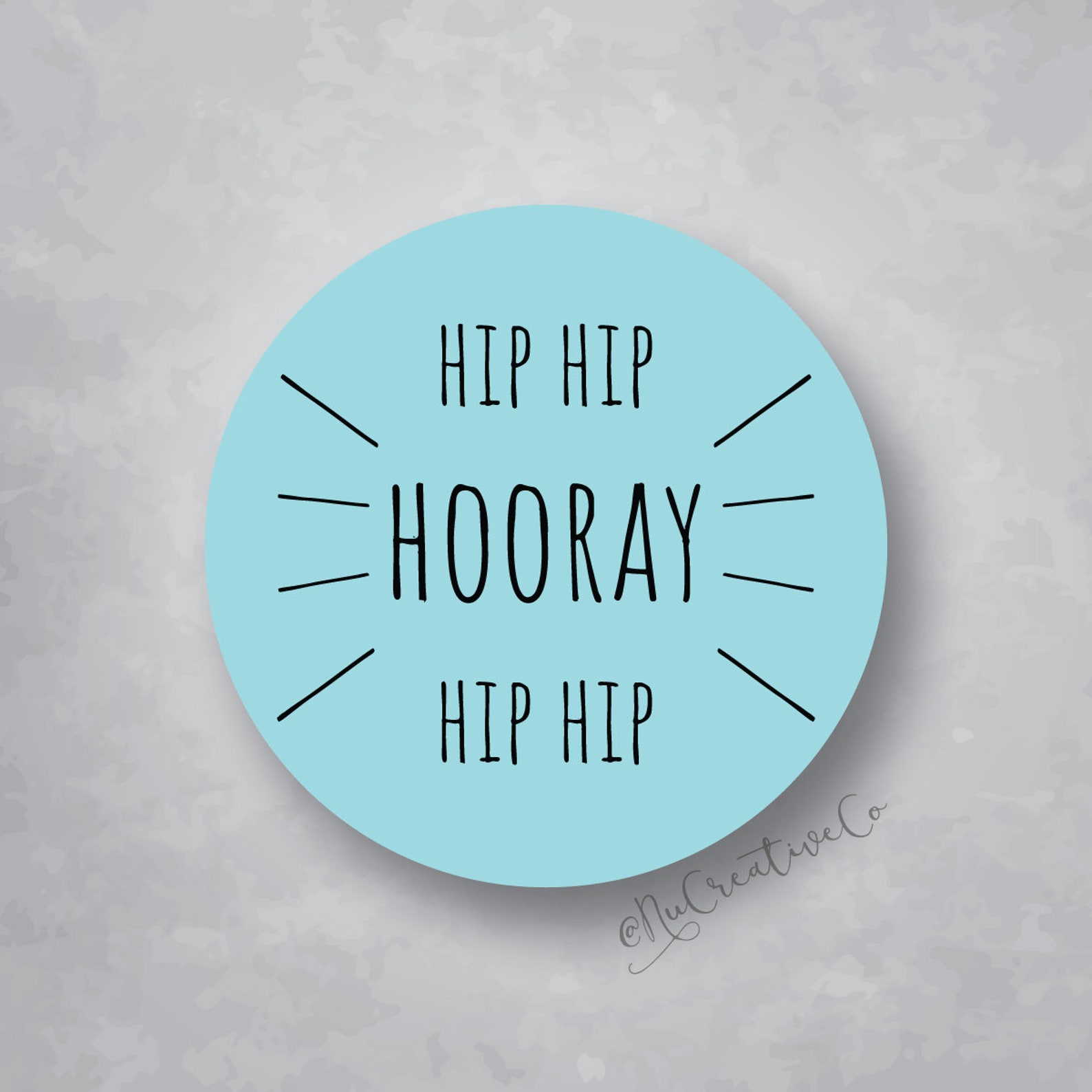 Hip Hip Hooray Sticker Happy Label Choose the Size and - Etsy