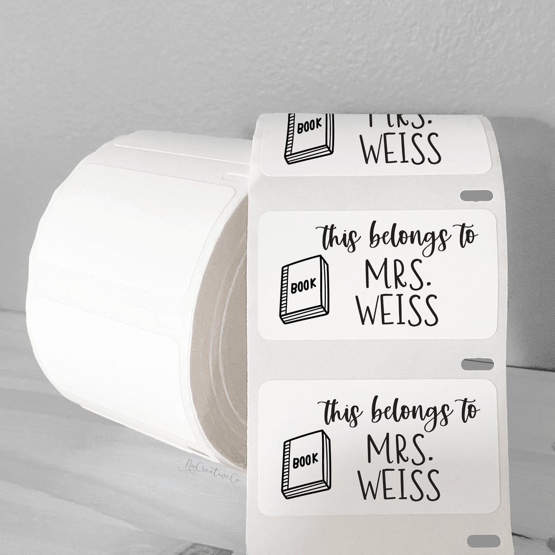 Book Stickers This Belongs to Label Roll Teacher Book Graphic Sticker ...