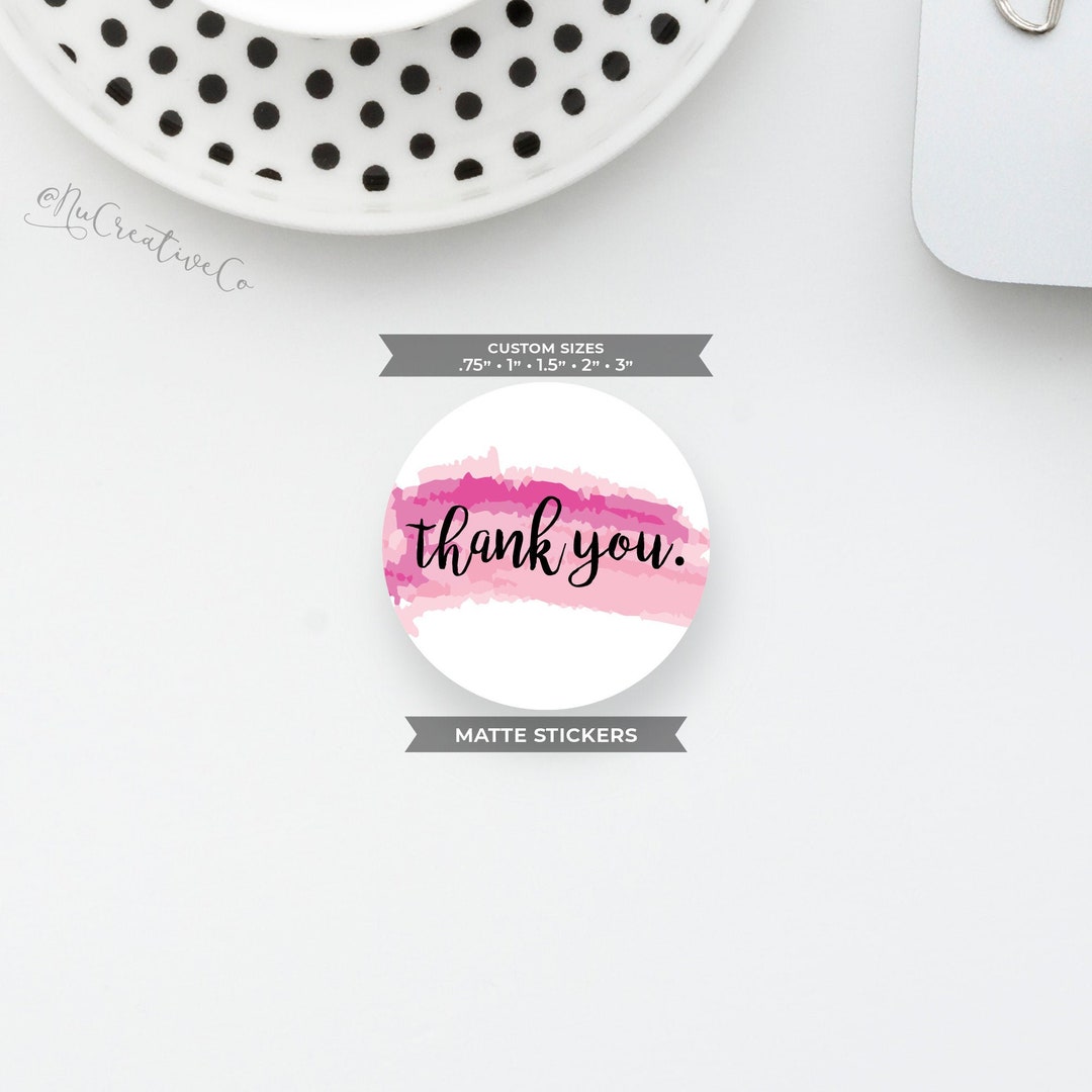 Thank You Stickers, Watercolor Stickers Thank You Stickers, Colorful ...