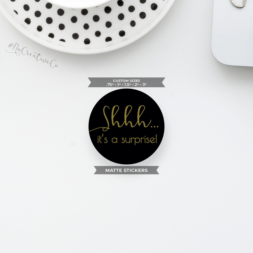 Shhh It's a Surprise! - Stickers - Boy or Girl - Baby Shower - Reveal ...