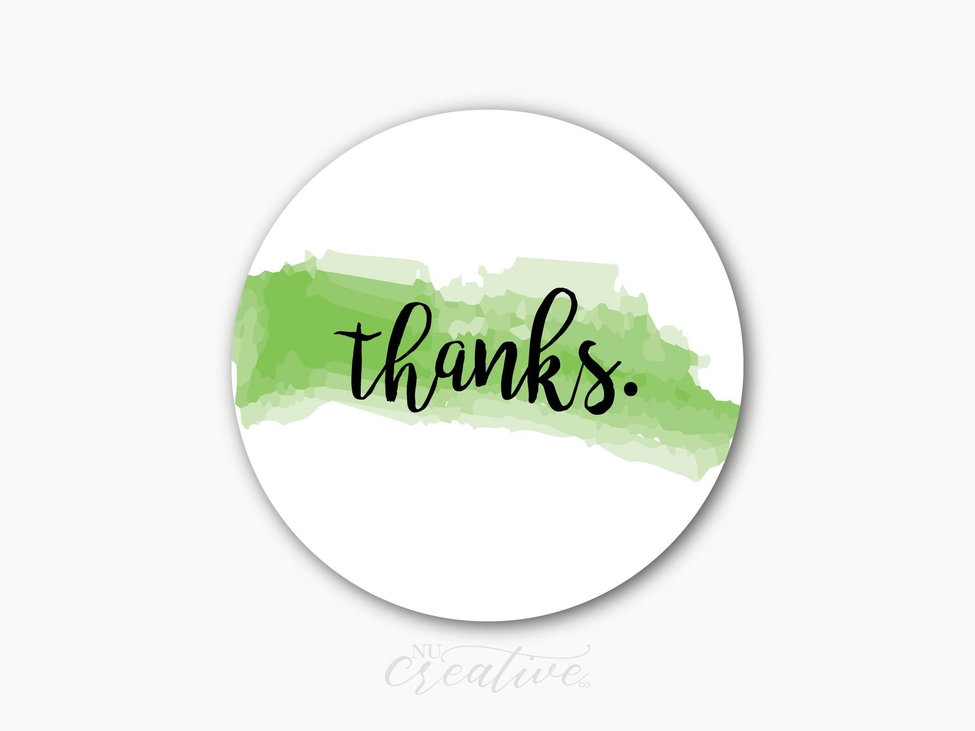 Thanks Stickers, Watercolor Stickers, Watercolor Thank You Stickers ...
