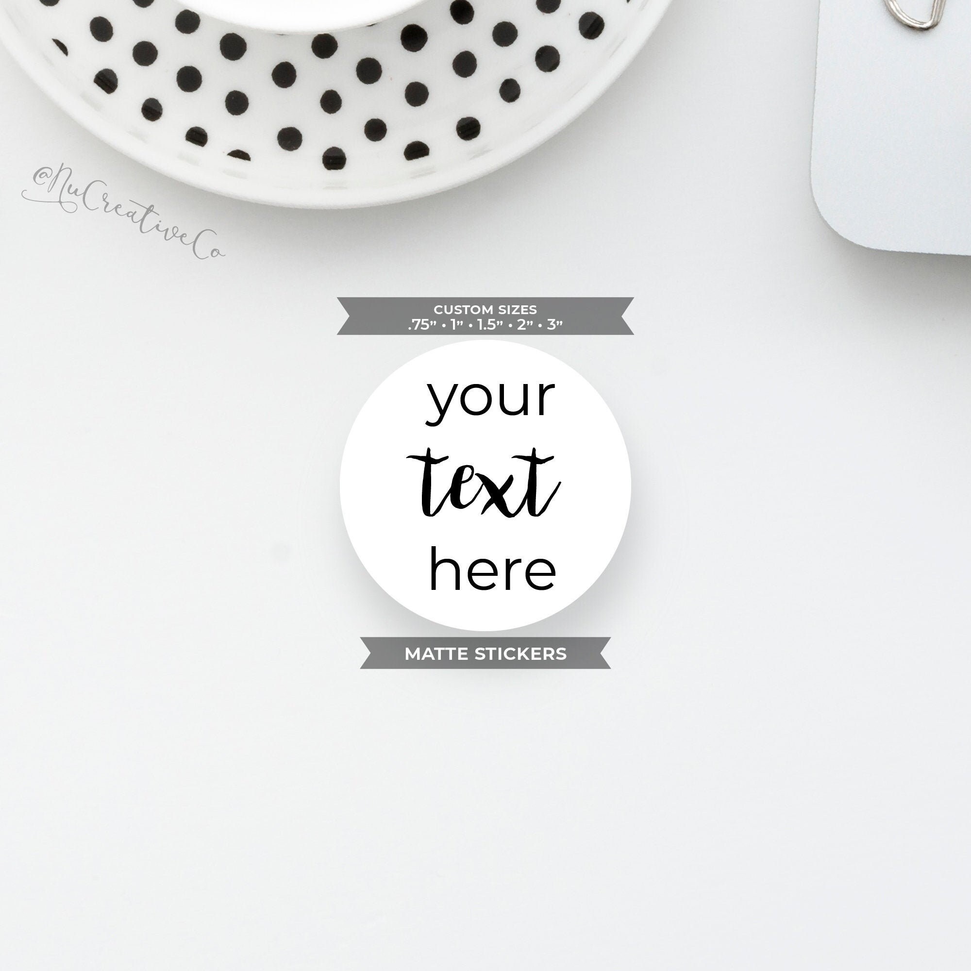 Your Text Here Stickers Custom Text Round Branding Round - Etsy