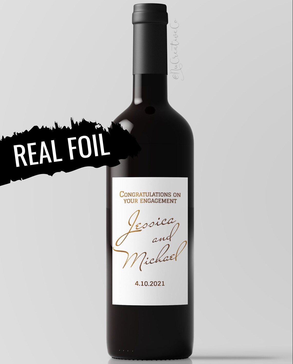 Personalized Real Foil L'chaim Wine Label Cheers Rose Gold - Etsy