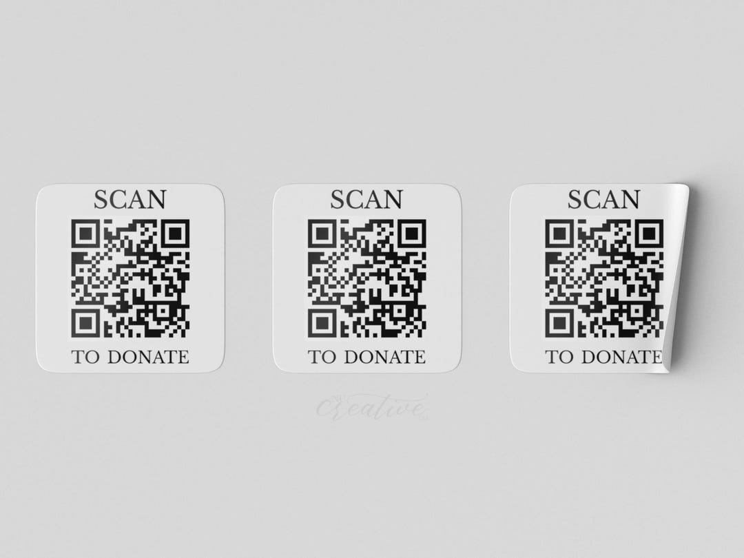 Donate QR Code Sticker, Scan to Donate, Nonprofit, School, Event, URL ...