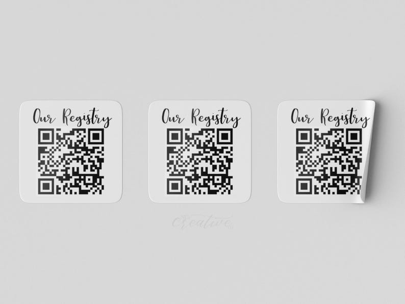 Our Registry QR Code Sticker, Baby Registry, Wedding Registry, Gift ...