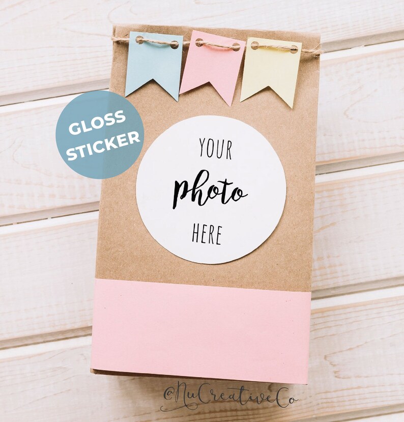 Custom Gloss Stickers White Gloss Logo Image Text Stickers - Etsy