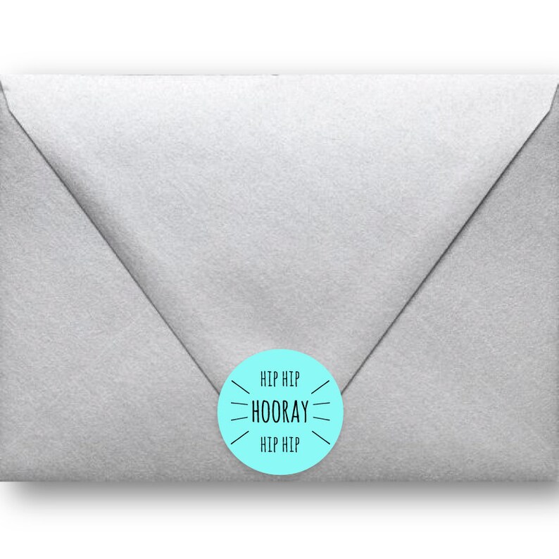 Hip Hip Hooray sticker Happy Label choose the size and | Etsy