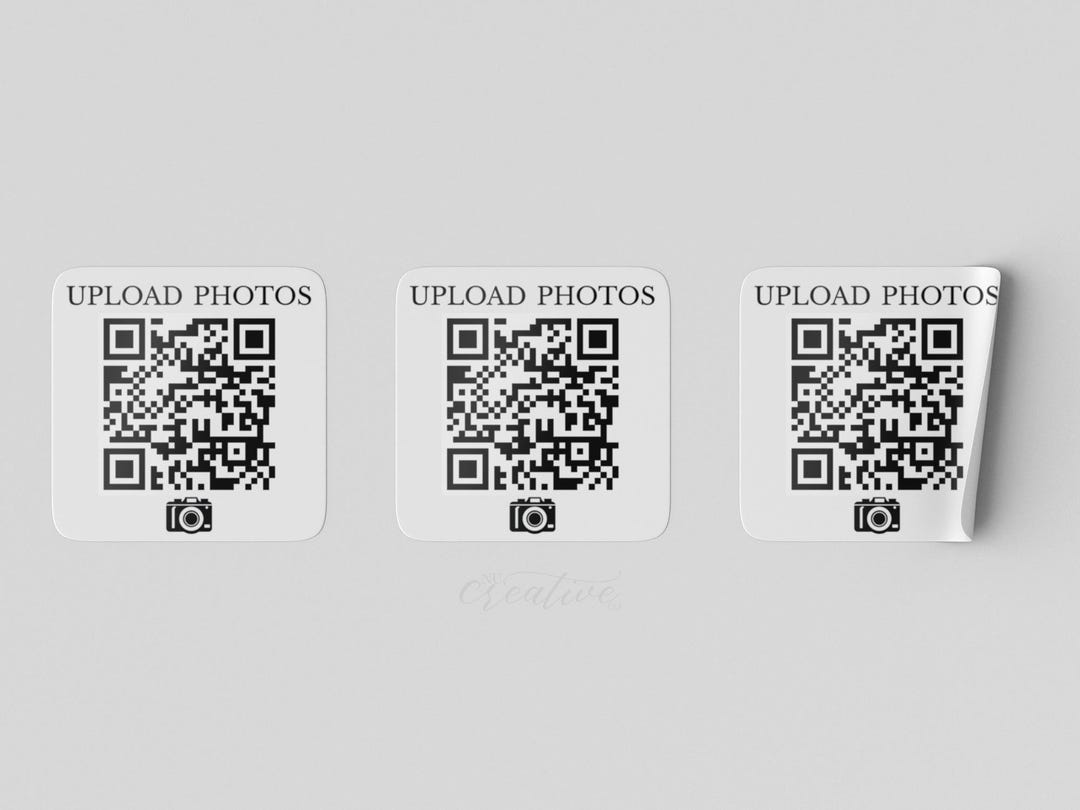 Upload Photos QR Code Sticker, Scan to Upload, Wedding, Event, URL ...