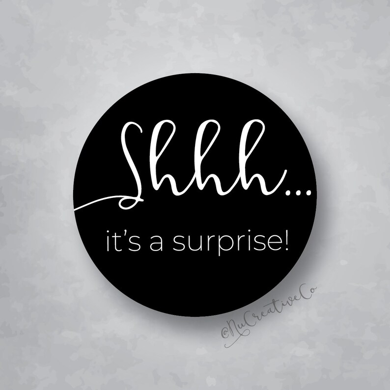Shhh It's a Surprise Stickers Boy or Girl Baby - Etsy