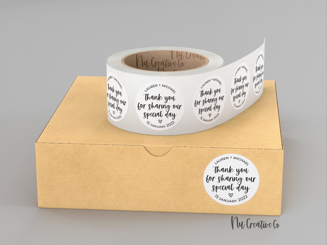 Thank You Stickers, Thank You for Sharing Our Special Day Stickers ...
