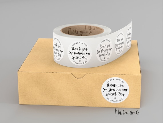 Thank You Stickers Thank You for Sharing Our Special Day | Etsy