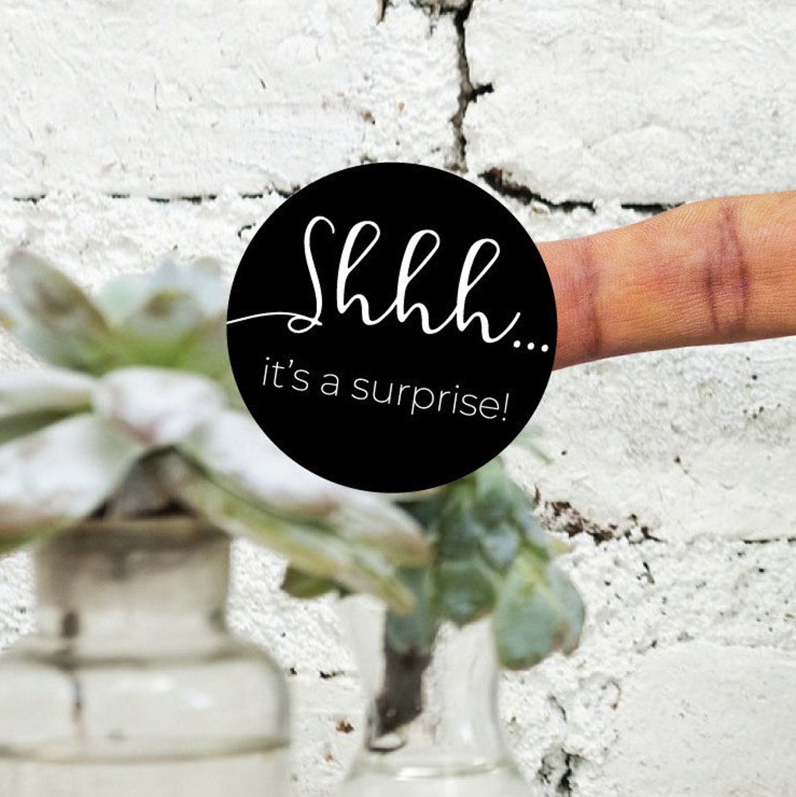 Shhh It's a Surprise Stickers Boy or Girl Baby - Etsy