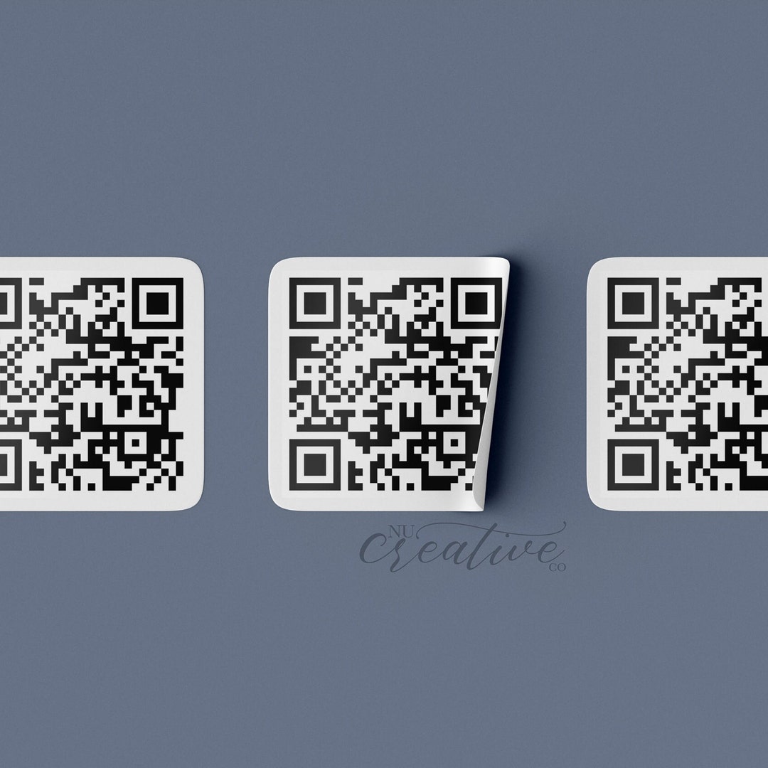 QR Code Sticker Custom Scan Labels Reorder Review 1" Square Business ...