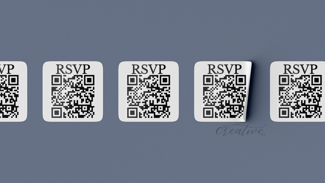 RSVP QR Code Sticker, Party, Wedding, Scan to R.S.V.P., Event, URL ...