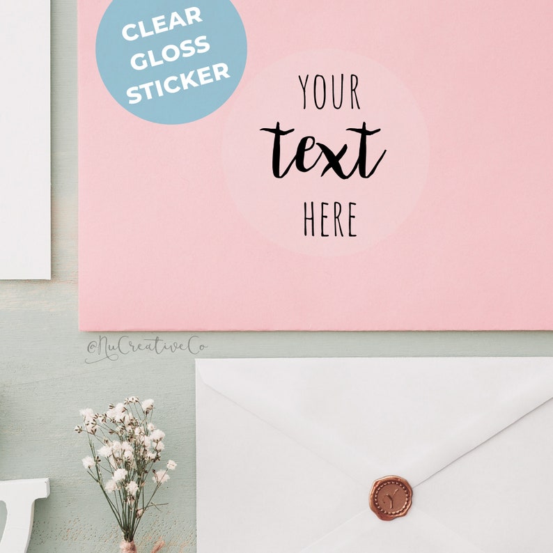 Custom Text Clear Gloss Label CIRCLE Transparent Custom Fonts | Etsy