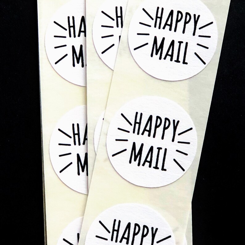 Happy Mail Package Label Sticker You Choose the Size and Color - Etsy