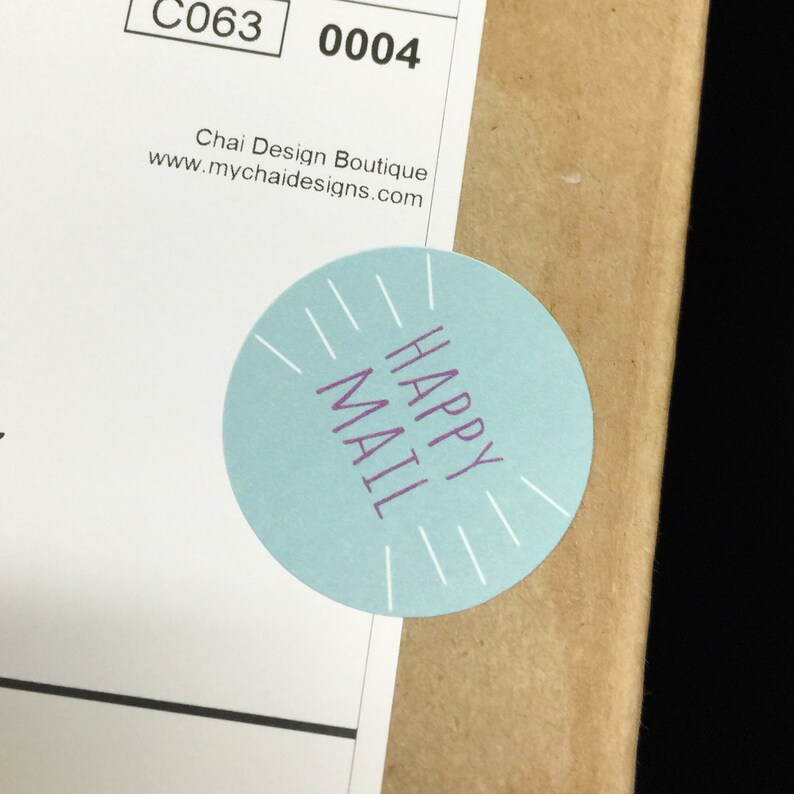 Happy Mail Package Label Sticker You Choose the Size and Color - Etsy