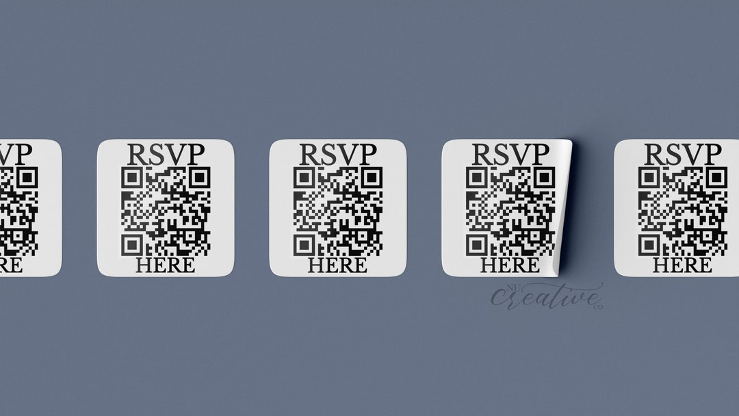 RSVP Here QR Code Sticker, Party, Wedding, Scan to R.S.V.P., Event, URL ...
