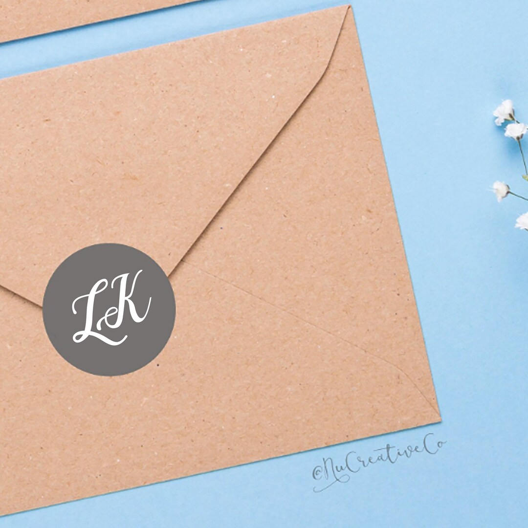 Monogram Sticker, Initial Sticker Envelope, Wedding Invitations Labels ...