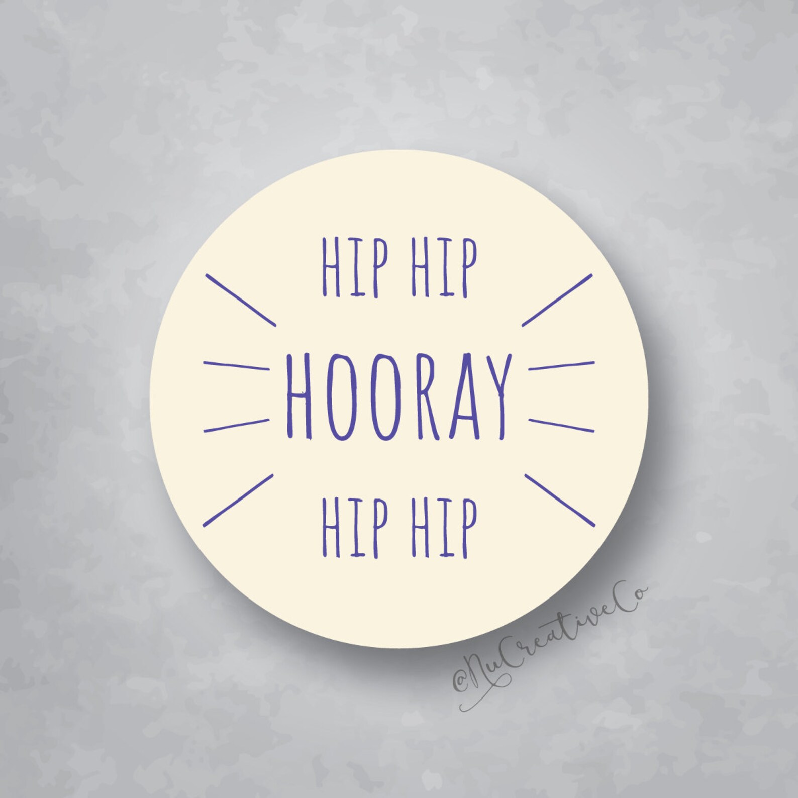 Hip Hip Hooray Sticker Happy Label Choose the Size and - Etsy